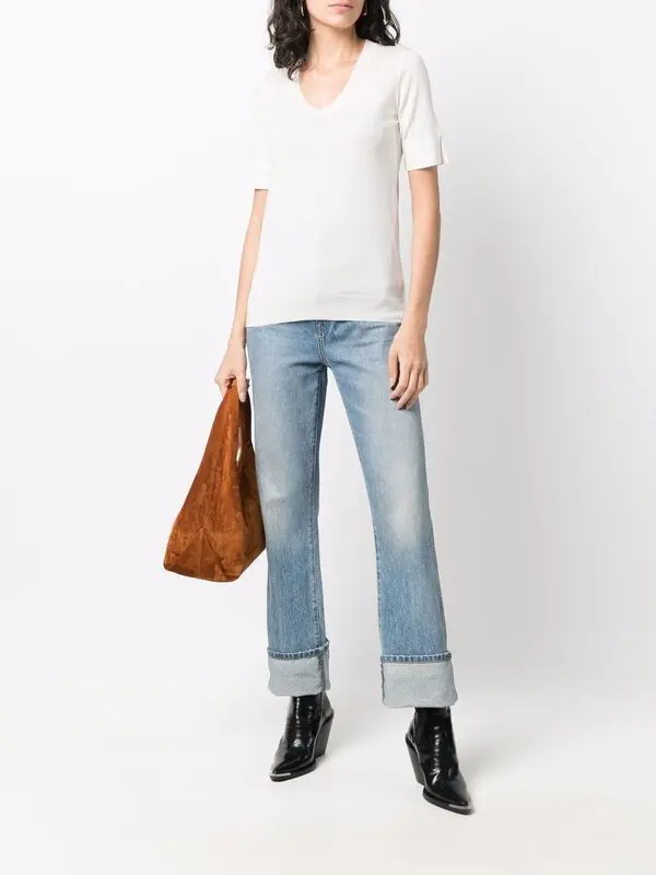 LISKA Round-neck Knitted Top - White