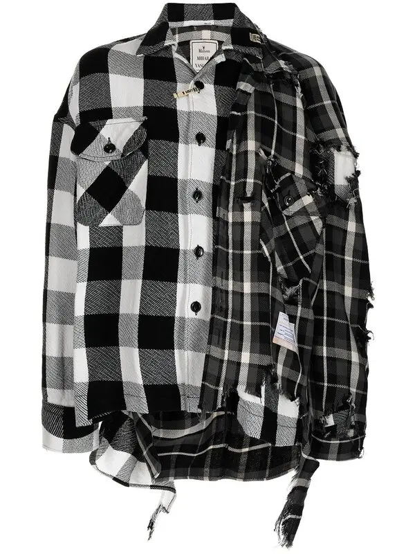新品　MIHARA YASUHIRO Checkered Shirt Cow Boy Check L/S Shirt （Black） -FASCINATE