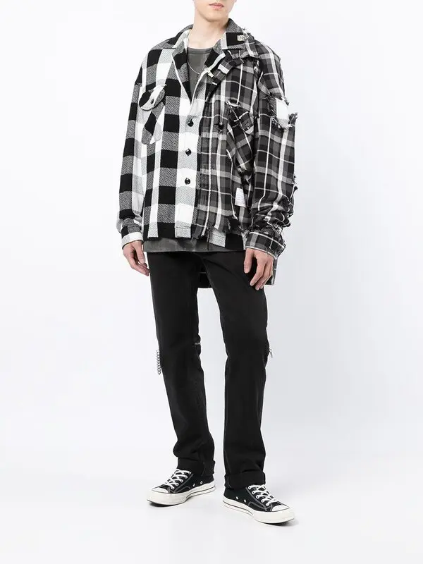 Mihara Yasuhiro Plaid Check-Print Button-Up Shirt In Black - 27