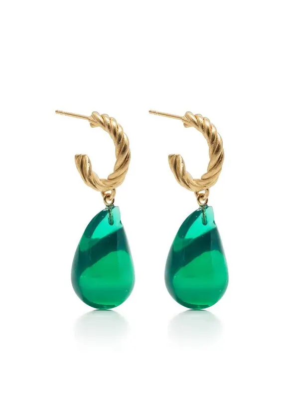 Completedworks Gem-embellished Hoop Earrings - Green
