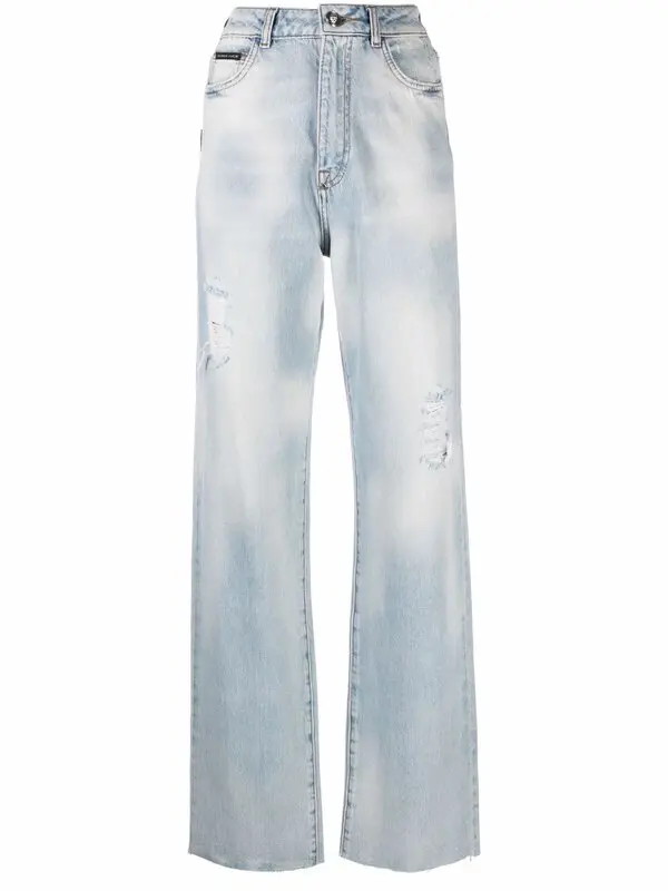 Philipp Plein Palazzo-cut High-waist Jeans