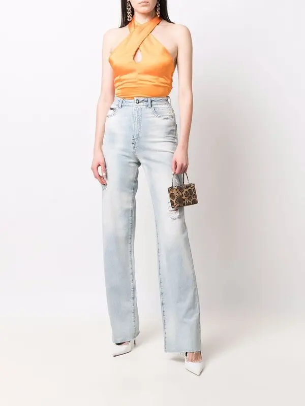 Philipp Plein Palazzo-cut High-waist Jeans