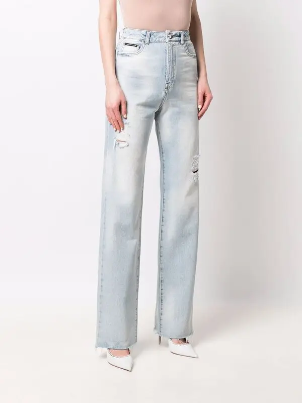 Philipp Plein Palazzo-cut High-waist Jeans