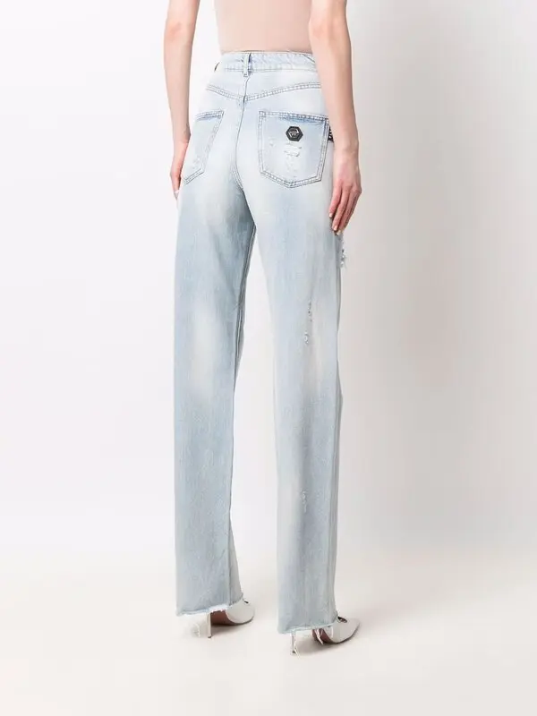 Philipp Plein Palazzo-cut High-waist Jeans