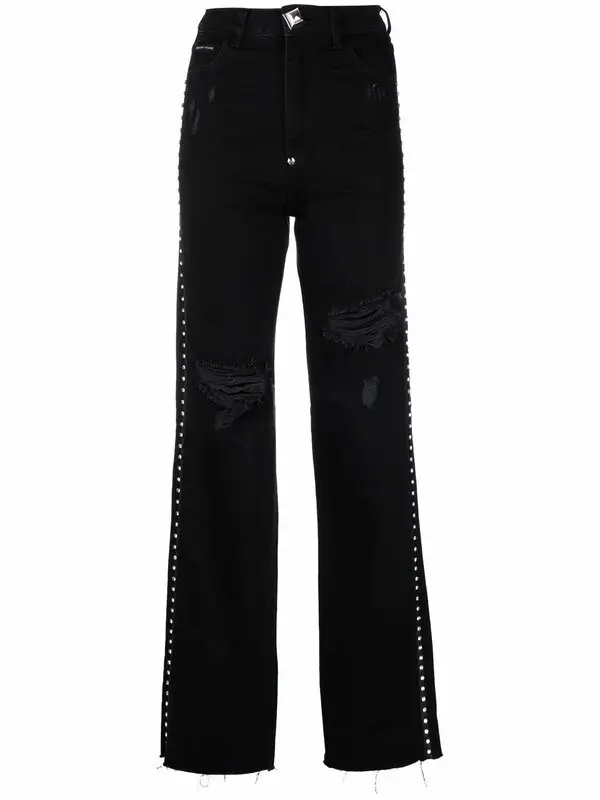 Philipp Plein Crystal-embellished Straight-leg Jeans