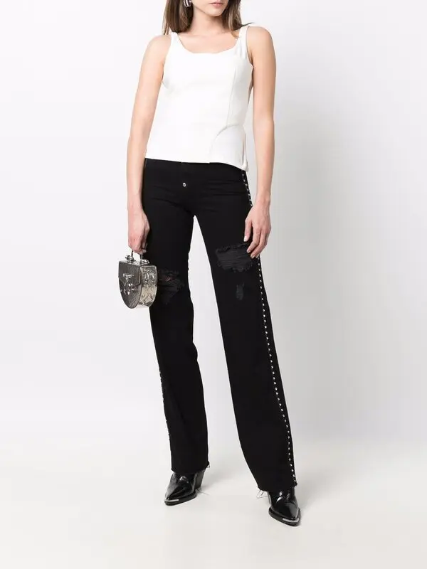 Philipp Plein Crystal-embellished Straight-leg Jeans