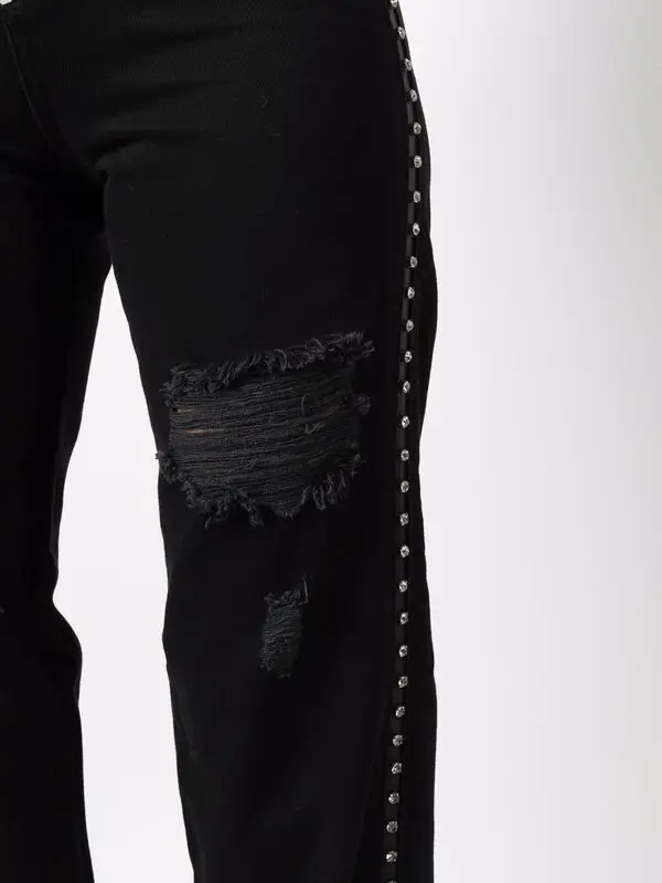 Philipp Plein Crystal-embellished Straight-leg Jeans