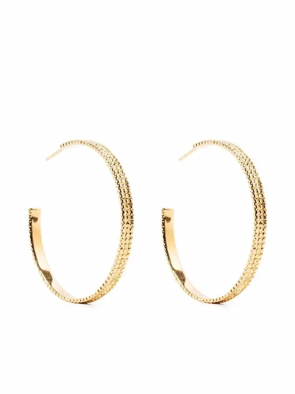 WOUTERS & HENDRIX Chain-texture Hoop Earrings - Gold
