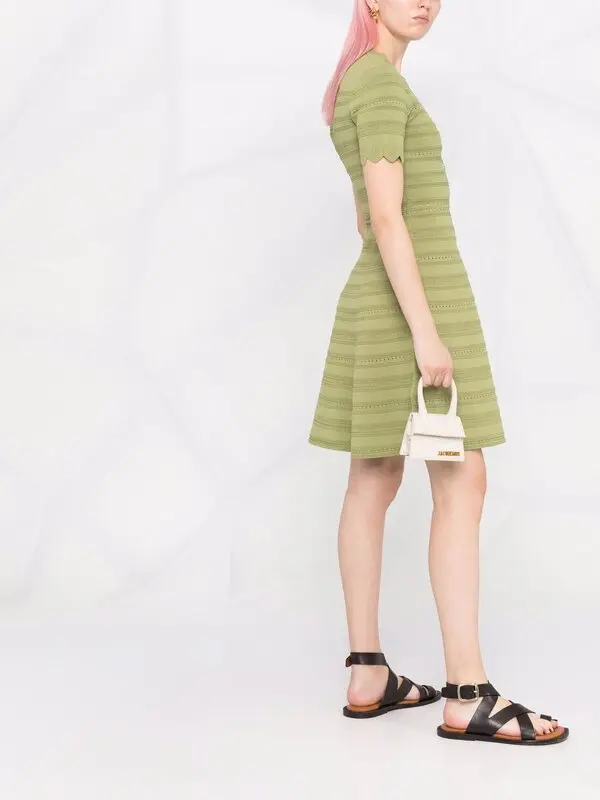 Sandro Knitted-Stripe Dress In Green - 40% Off | Editorialist