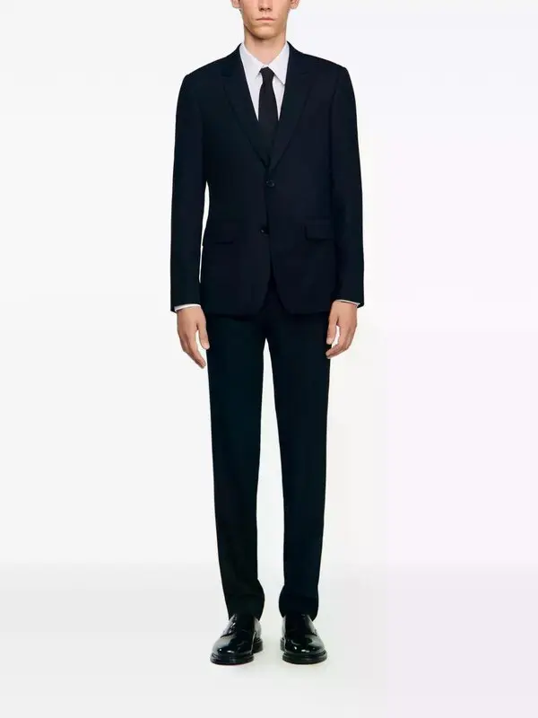 Sandro Wool Suit Jacket - Blue