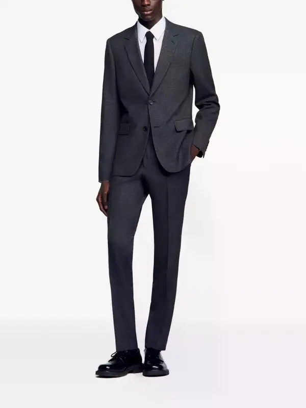 Sandro Wool Suit Jacket - Grey