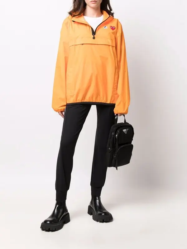 Play Comme Des Garcon X K-way Pullover Hooded Jacket - Orange