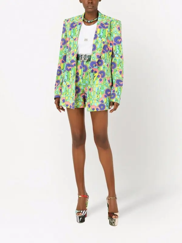 Dolce & Gabbana Floral-print High-waisted Shorts