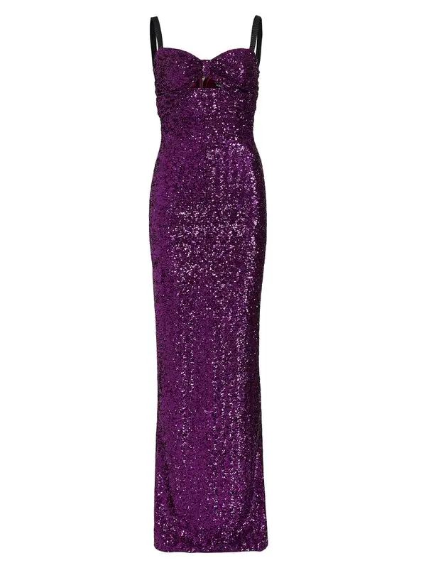Dolce & Gabbana Sleeveless Sequin-embellished Gown - Viola