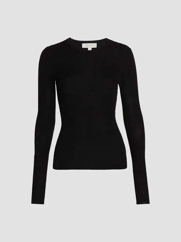 Michael Kors Hutton Ribbed Cashmere Sweater - Black