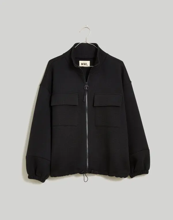 Madewell Quilted Jacquard Zip Jacket - True Black