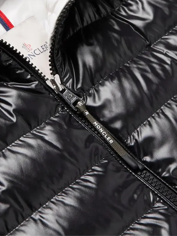 Moncler Galion Logo-appliquéd Quilted Glossed-shell Hooded Down Jacket - Black