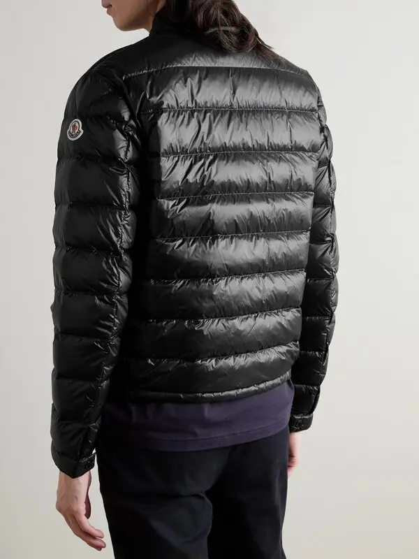 Moncler Acorus Logo-appliquéd Quilted Glossed-shell Down Jacket - Black