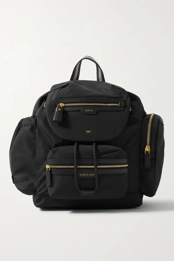 ANYA HINDMARCH Net Sustain Walking Leather-trimmed Recycled Shell Backpack