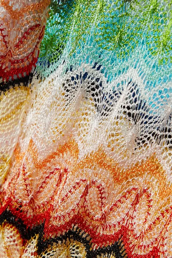 Missoni Mare Striped Crochet-knit Kaftan