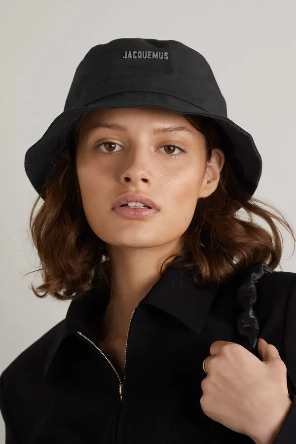 Jacquemus Le Bob Gadjo Embellished Bucket Hat - Black  display picture 1