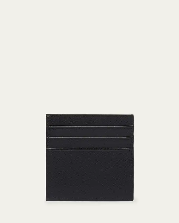 Prada Saffiano Leather Logo Card Case - Nero