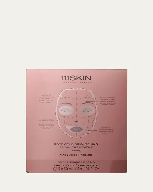 111SKIN Rose Gold Brightening Facial Treatt Mask Box, 5 Count - One-color