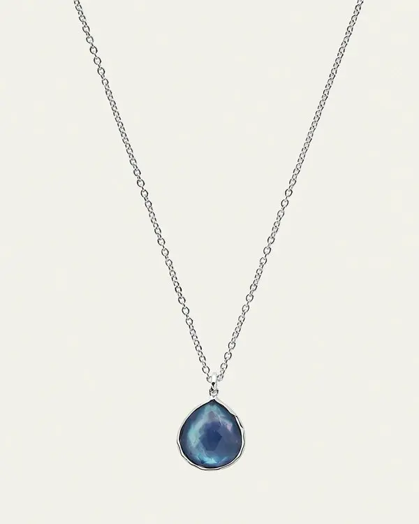 Ippolita Mini Teardrop Pendant Necklace In Sterling Silver - Lapis Triplet