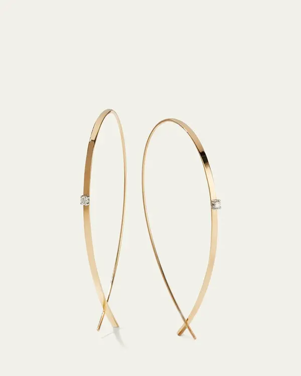 Lana Jewelry 14k Diamond Hoop Earrings - Gold