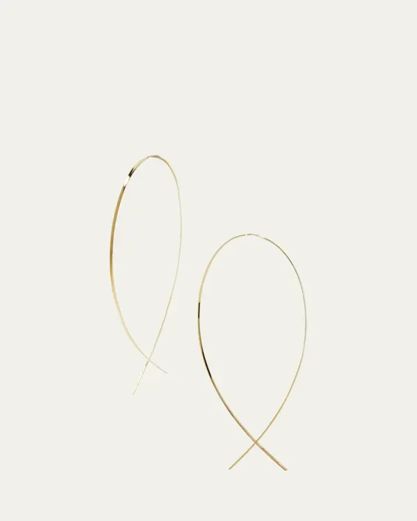Lana Jewelry Flat 14k Upside Down Hoop Earrings