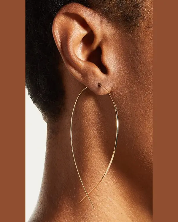 Lana Jewelry Flat 14k Upside Down Hoop Earrings