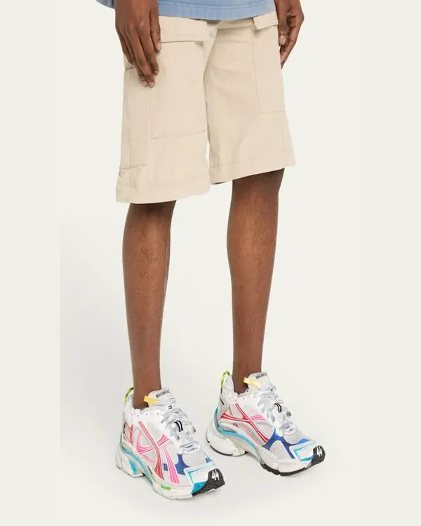 Balenciaga Runner Sneakers - White/red/blue