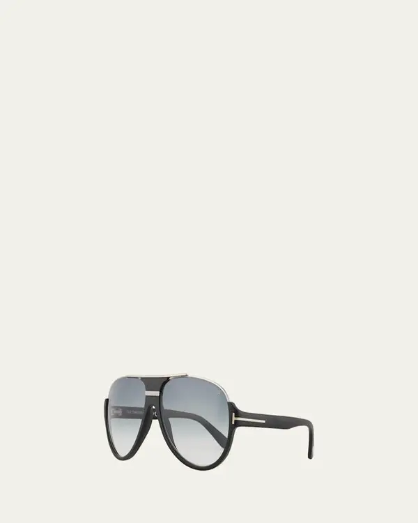 TOM FORD Dimitry Half-rim Aviator Sunglasses - Black