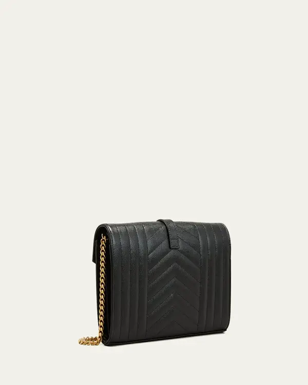 Saint Laurent Envelope Triquilt Wallet-on-chain - Black