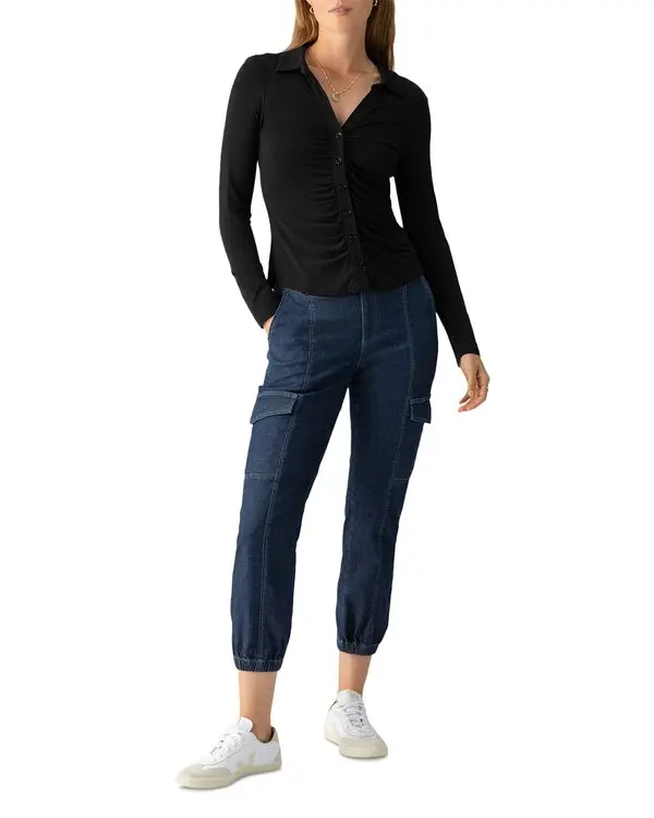 Sanctuary Dreamgirl Ruched Knit Shirt
