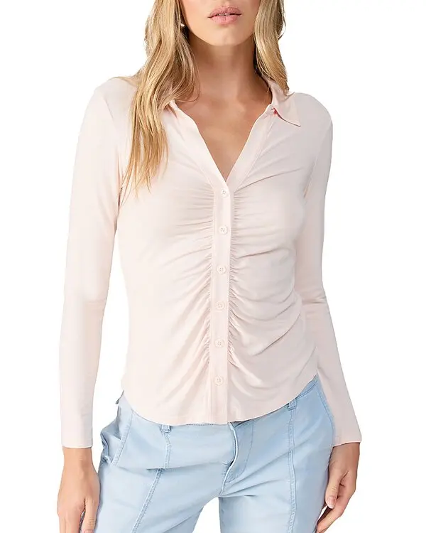 Sanctuary Dreamgirl Ruched Knit Shirt