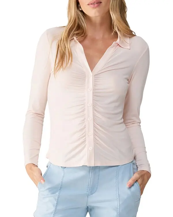 Sanctuary Dreamgirl Ruched Knit Shirt