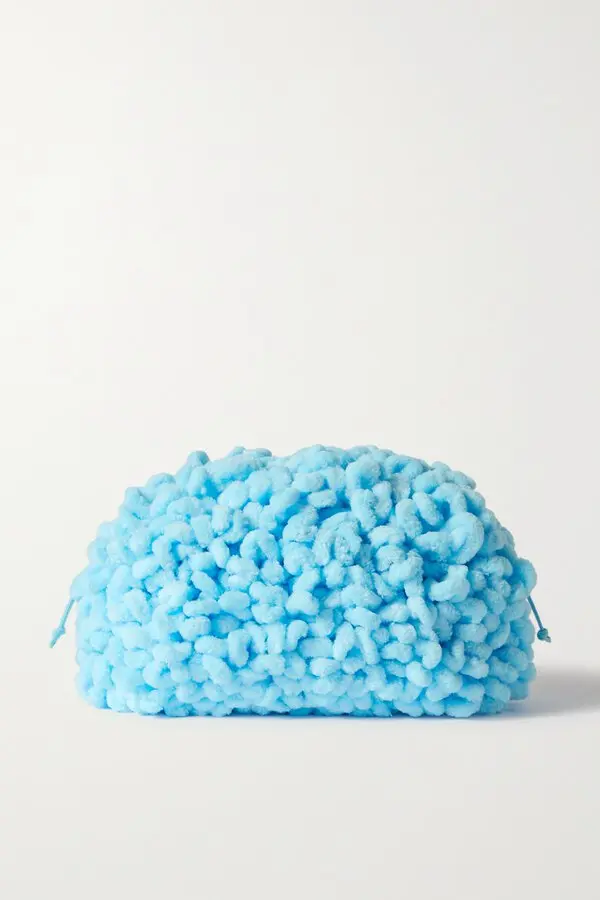 Bottega Veneta The Pouch Mini Chenille Clutch - Blue