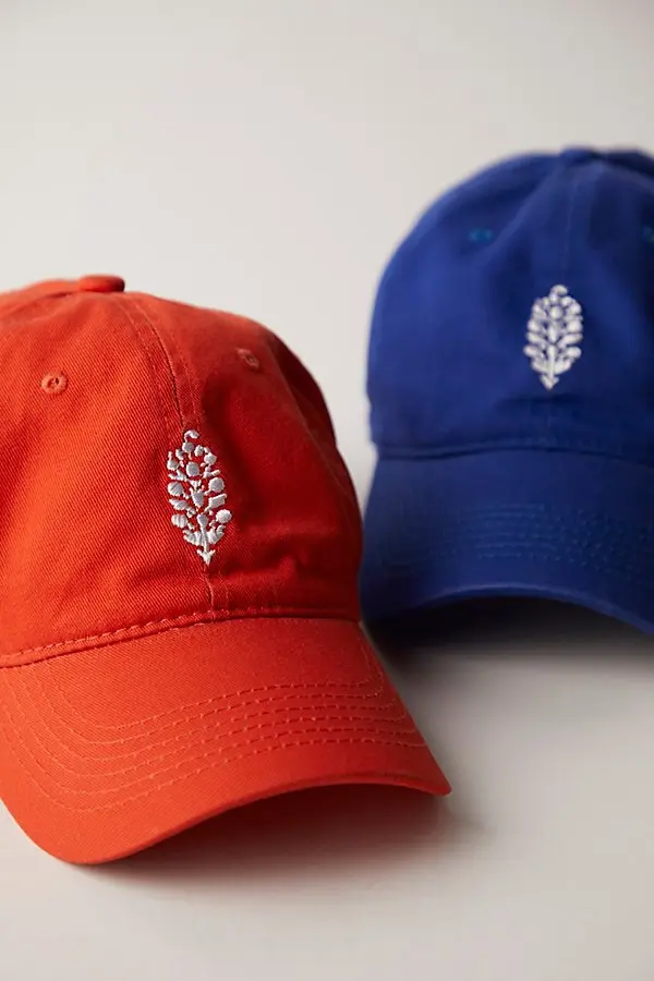 Free People Embroidered Logo Baseball Cap - Athlete Blue