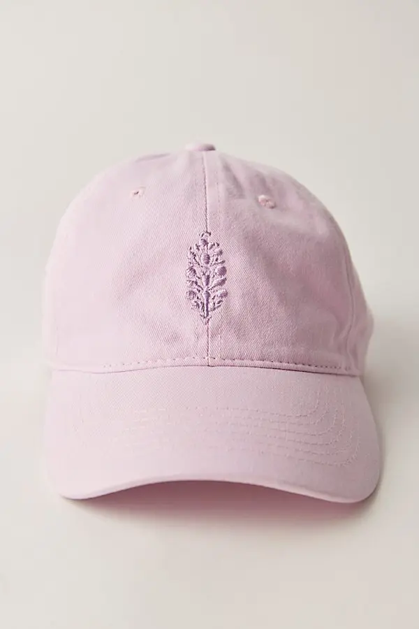 Free People Embroidered Logo Baseball Cap - Rose