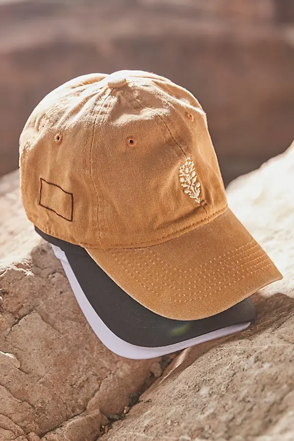 Free People Embroidered Logo Baseball Cap - Wood