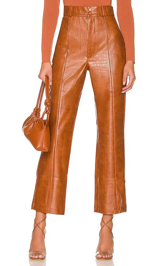 Bardot Croc-embossed Faux Leather Pants