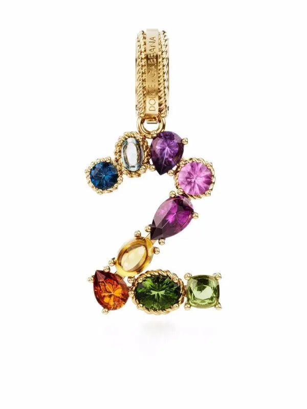 Dolce & Gabbana 18k Yellow Charm Gemstone Pendant - Gold