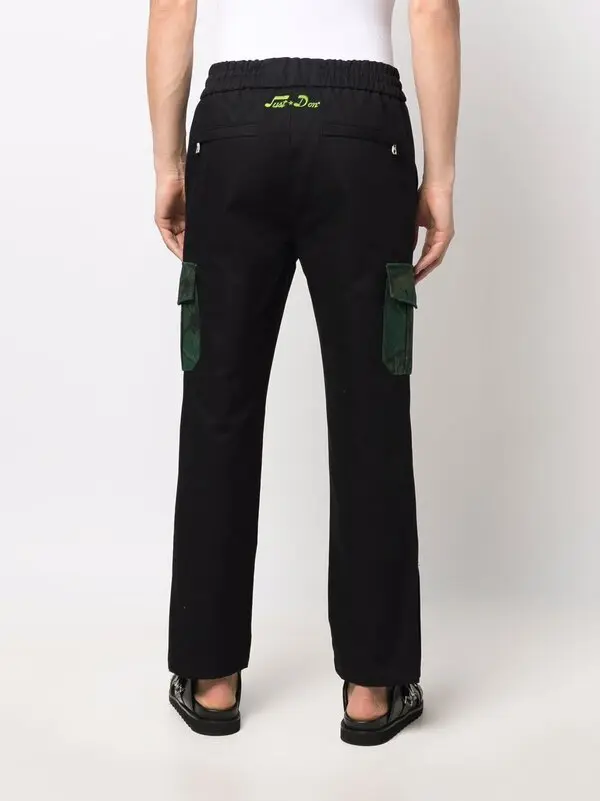JUST DON Floral-print Cargo Track Trousers