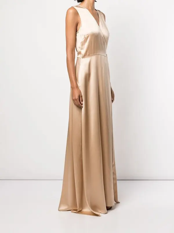 Voz Frontwards Wrap Maxi Dress - Gold