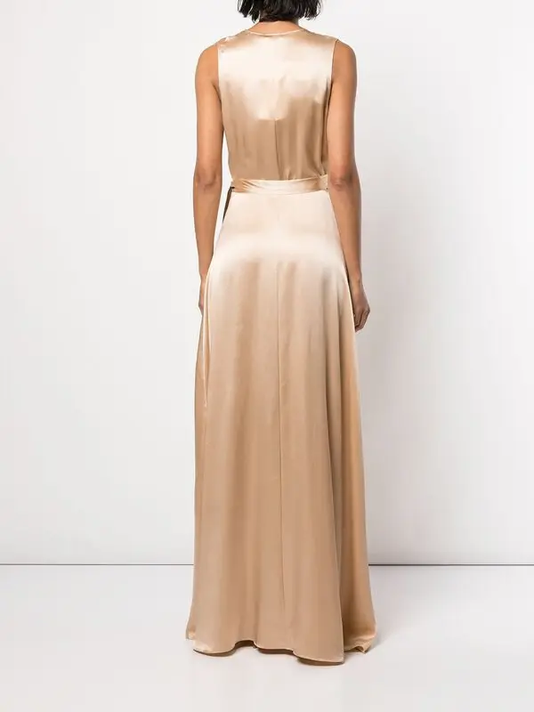 Voz Frontwards Wrap Maxi Dress - Gold