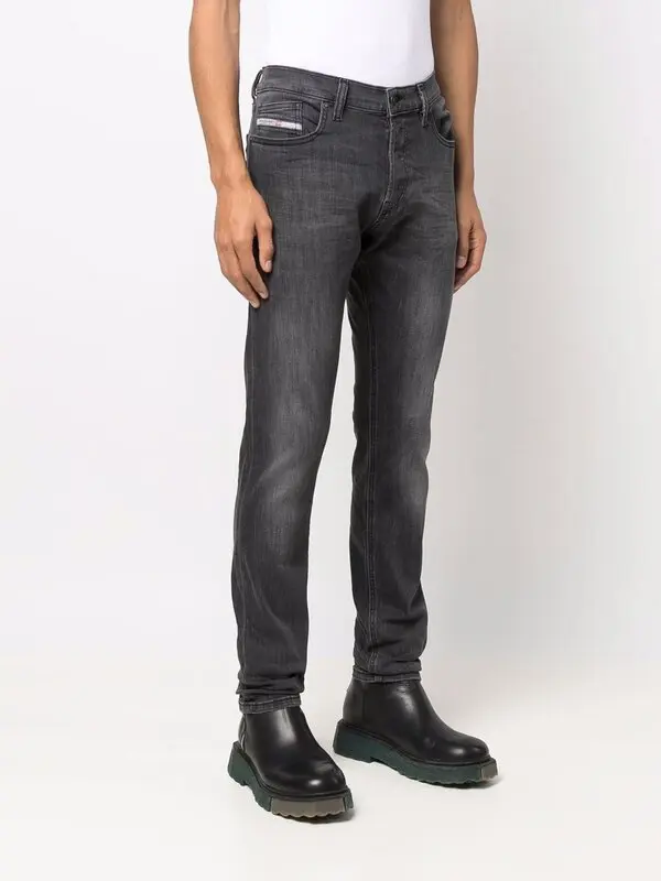 DIESEL® Slim-cut Denim Jeans In Washed Grey - Black