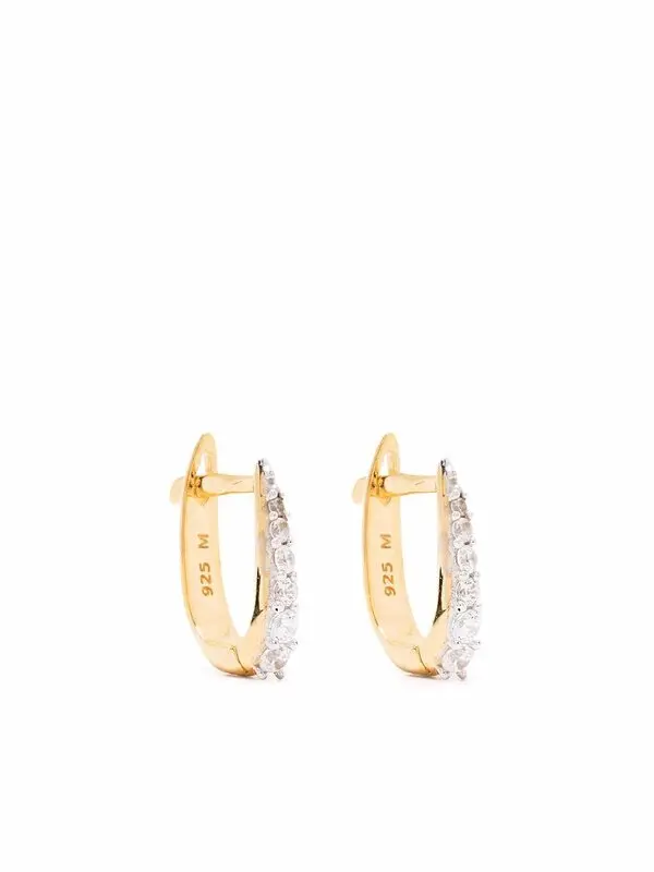 MISSOMA Claw Crystal Pavé Huggie Earrings - Gold