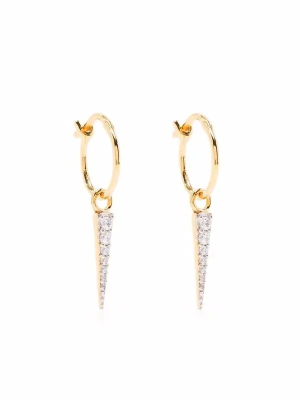 MISSOMA Crystal Pavé Mini Spike Charm Hoop Earrings - Gold