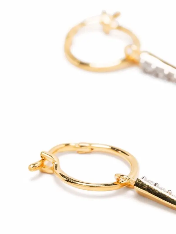 MISSOMA Crystal Pavé Mini Spike Charm Hoop Earrings